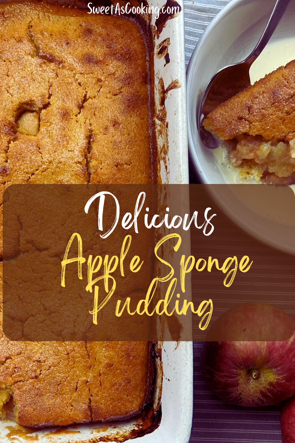 Delicious Homemade Apple Sponge Pudding | Sweet As Cooking